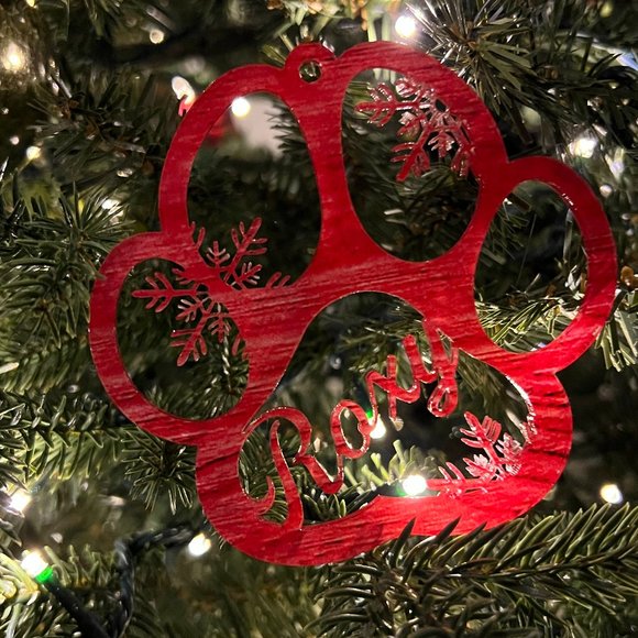 ETCH & BURN | Holiday | Dog Paw Ornaments Personalized With Name Optional | Poshmark